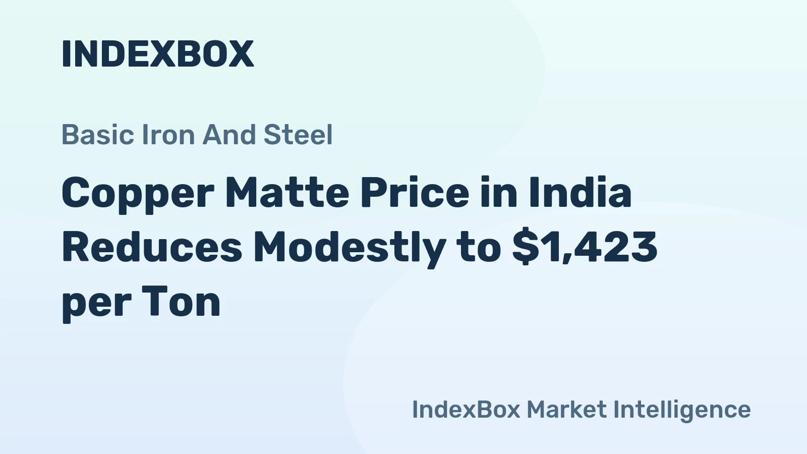 Copper Matte Price in India Reduces Modestly to $1,423 per Ton