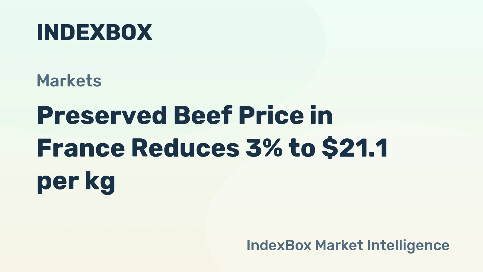 Preserved Beef Price in France Reduces 3% to $21.1 per kg