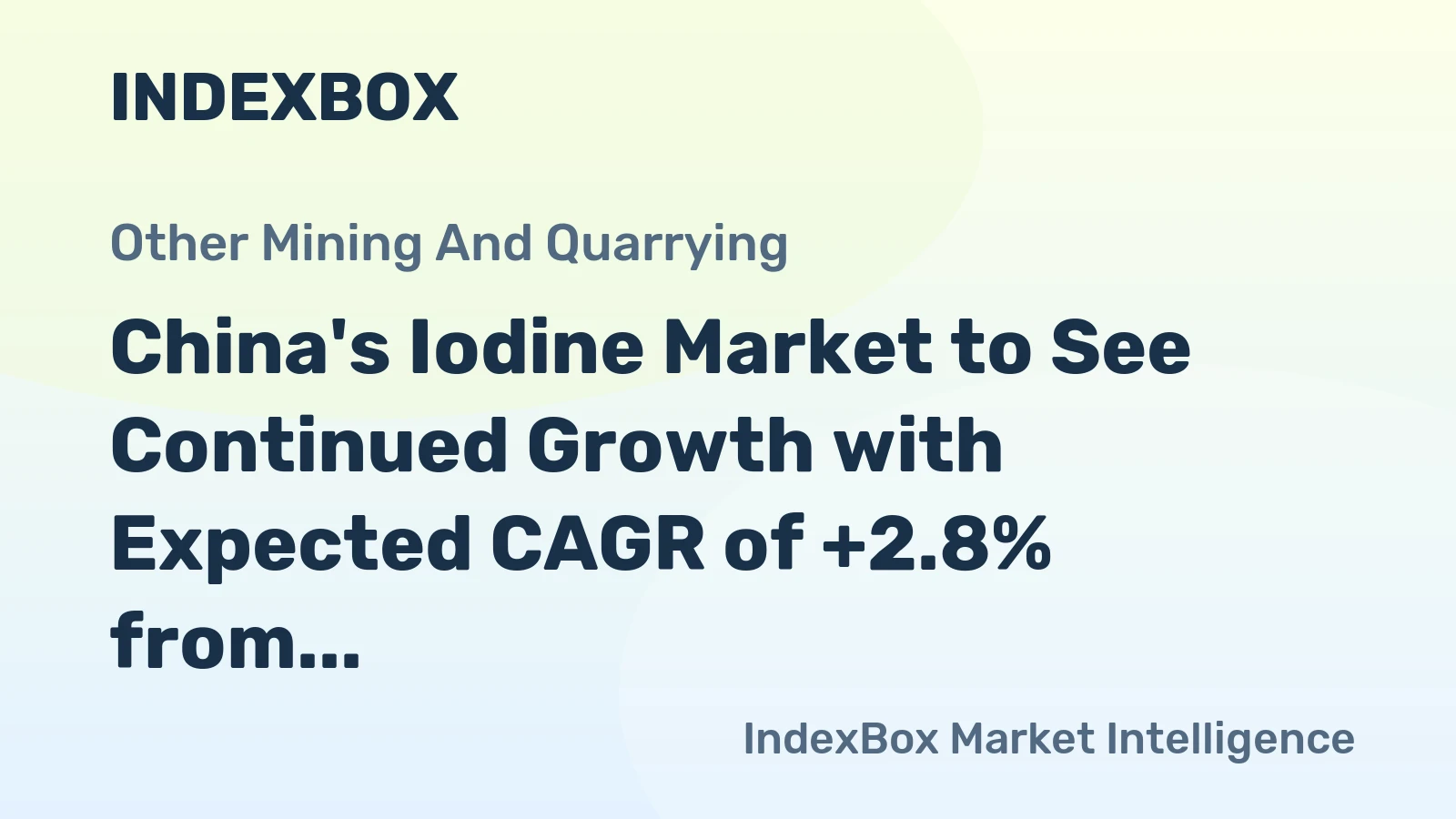 China's Iodine Market to See Continued Growth with Expected CAGR of +2.8% from 2024 to 2035