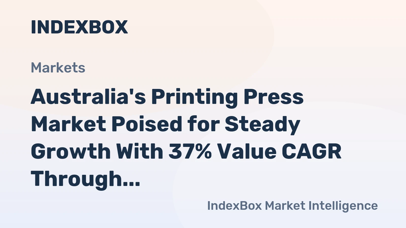 Australia's Printing Press Market Poised for Steady Growth With 37% Value CAGR Through 2035