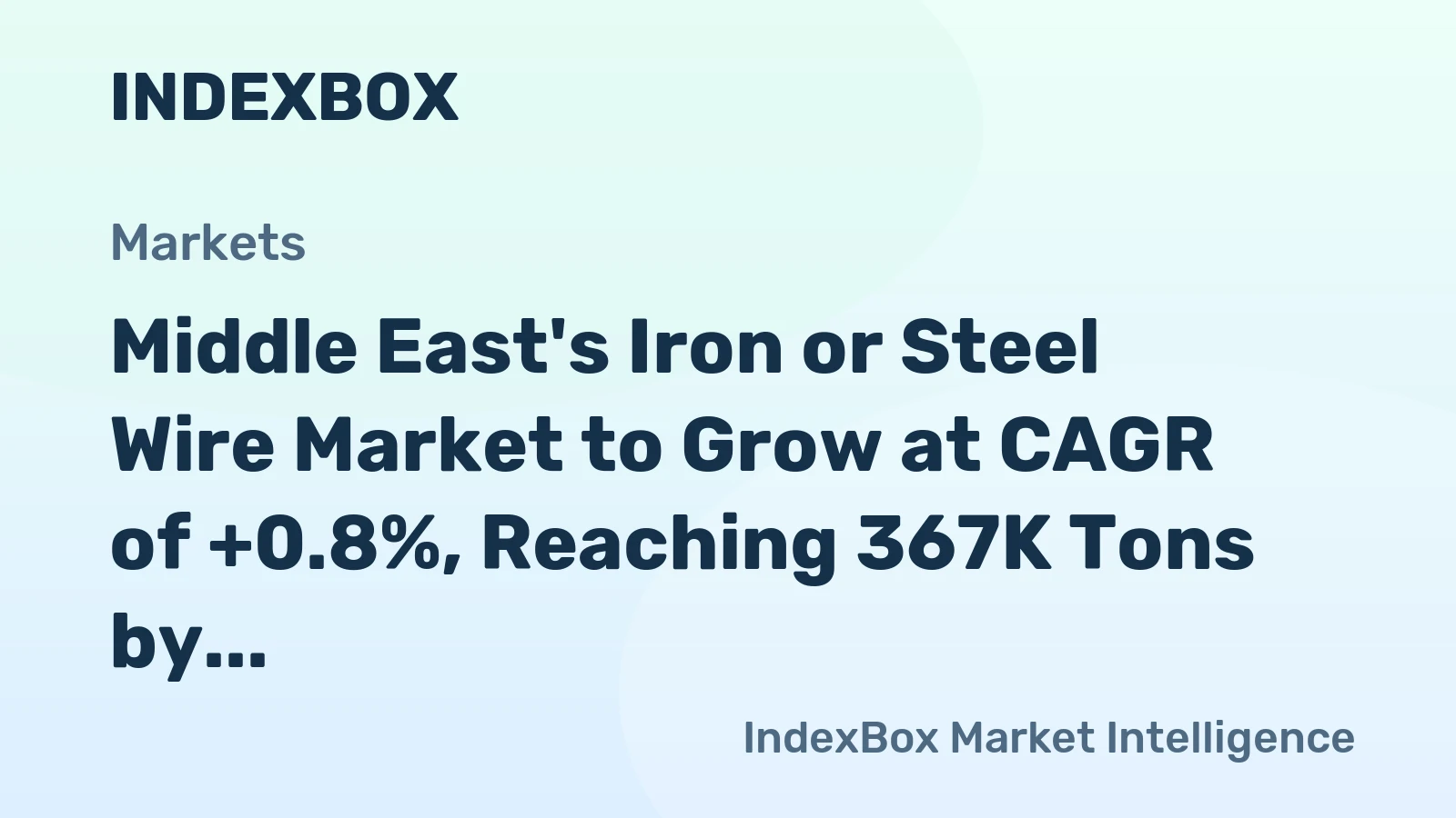 Middle East's Iron or Steel Wire Market to Grow at CAGR of +0.8%, Reaching 367K Tons by 2035