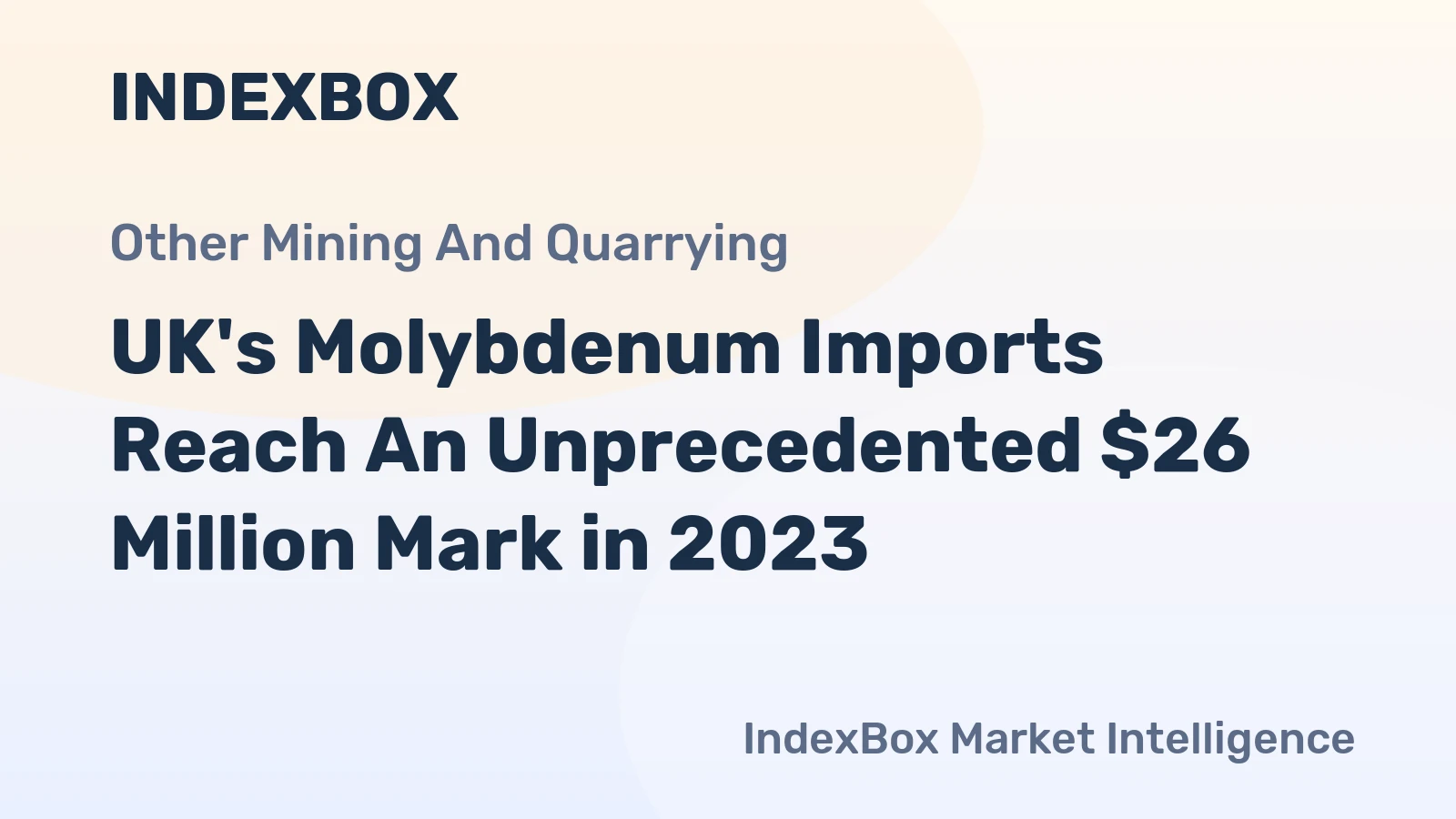 UK's Molybdenum Imports Reach An Unprecedented $26 Million Mark in 2023