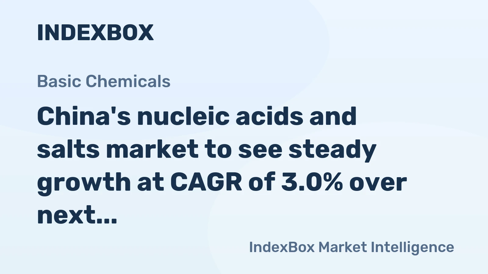 China's nucleic acids and salts market to see steady growth at CAGR of 3.0% over next decade