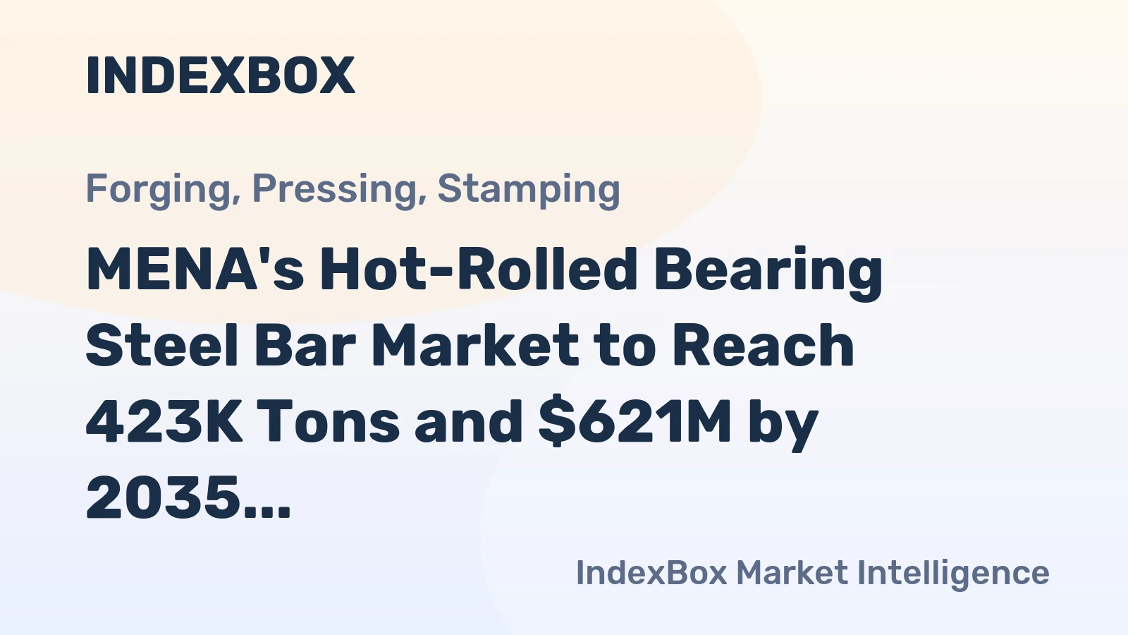 MENA's Hot-Rolled Bearing Steel Bar Market to Reach 423K Tons and $621M by 2035