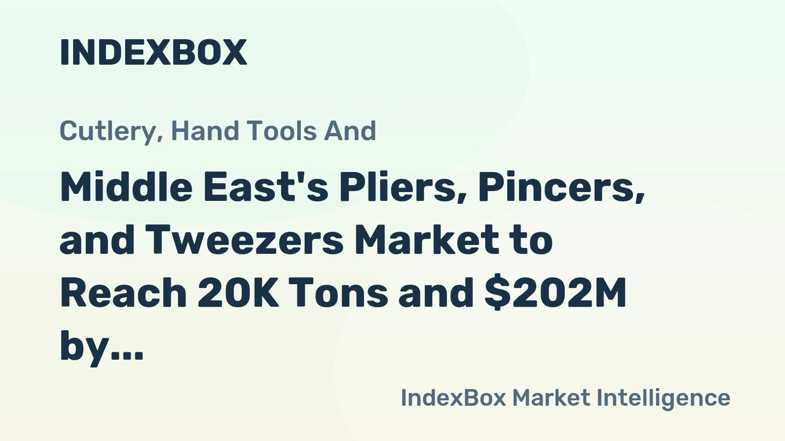 Middle East's Pliers, Pincers, and Tweezers Market to Reach 20K Tons and $202M by 2035