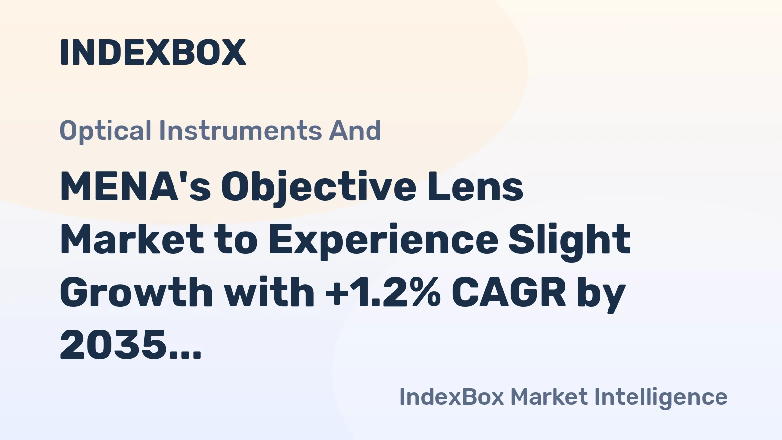 MENA's Objective Lens Market to Experience Slight Growth with +1.2% CAGR by 2035
