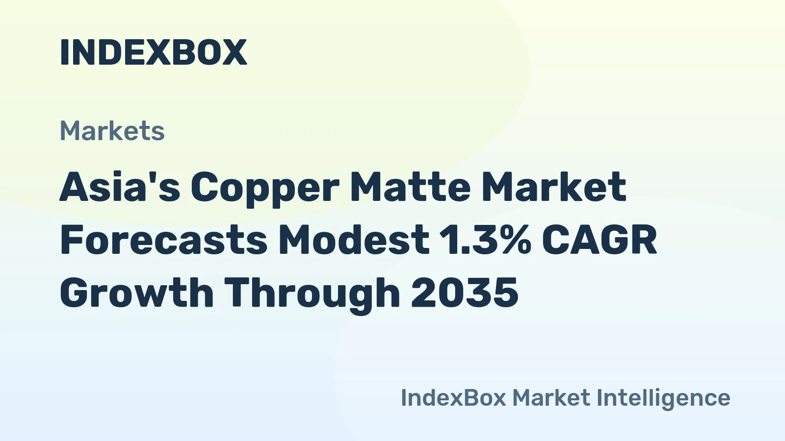Asia's Copper Matte Market Forecasts Modest 1.3% CAGR Growth Through 2035