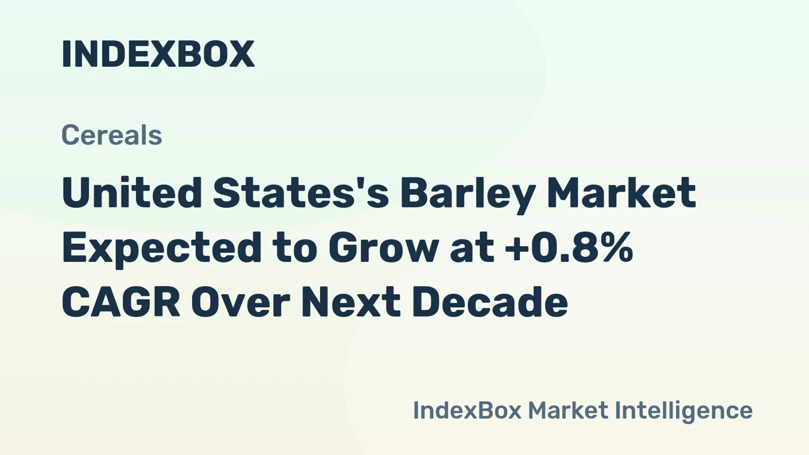 United States's Barley Market Expected to Grow at +0.8% CAGR Over Next Decade