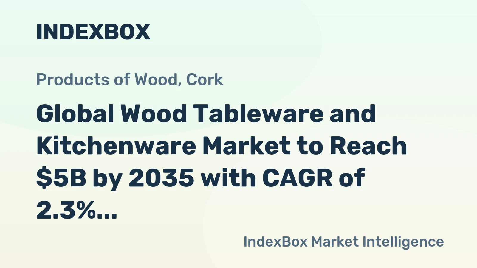 Global Wood Tableware and Kitchenware Market to Reach $5B by 2035 with CAGR of 2.3%