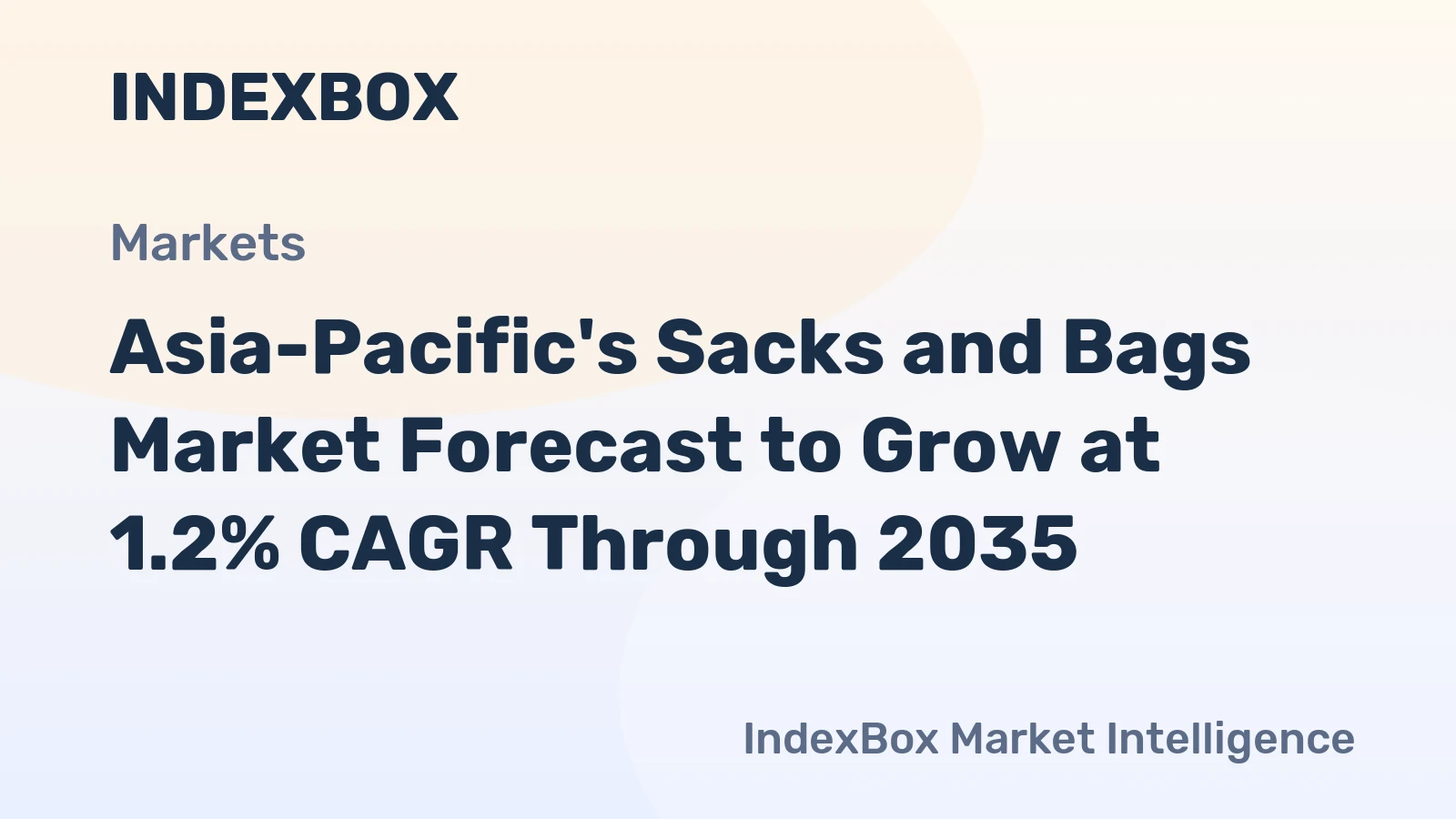 Asia-Pacific's Sacks and Bags Market Forecast to Grow at 1.2% CAGR Through 2035