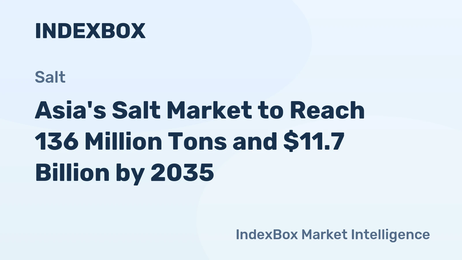 Asia's Salt Market to Reach 136 Million Tons and $11.7 Billion by 2035