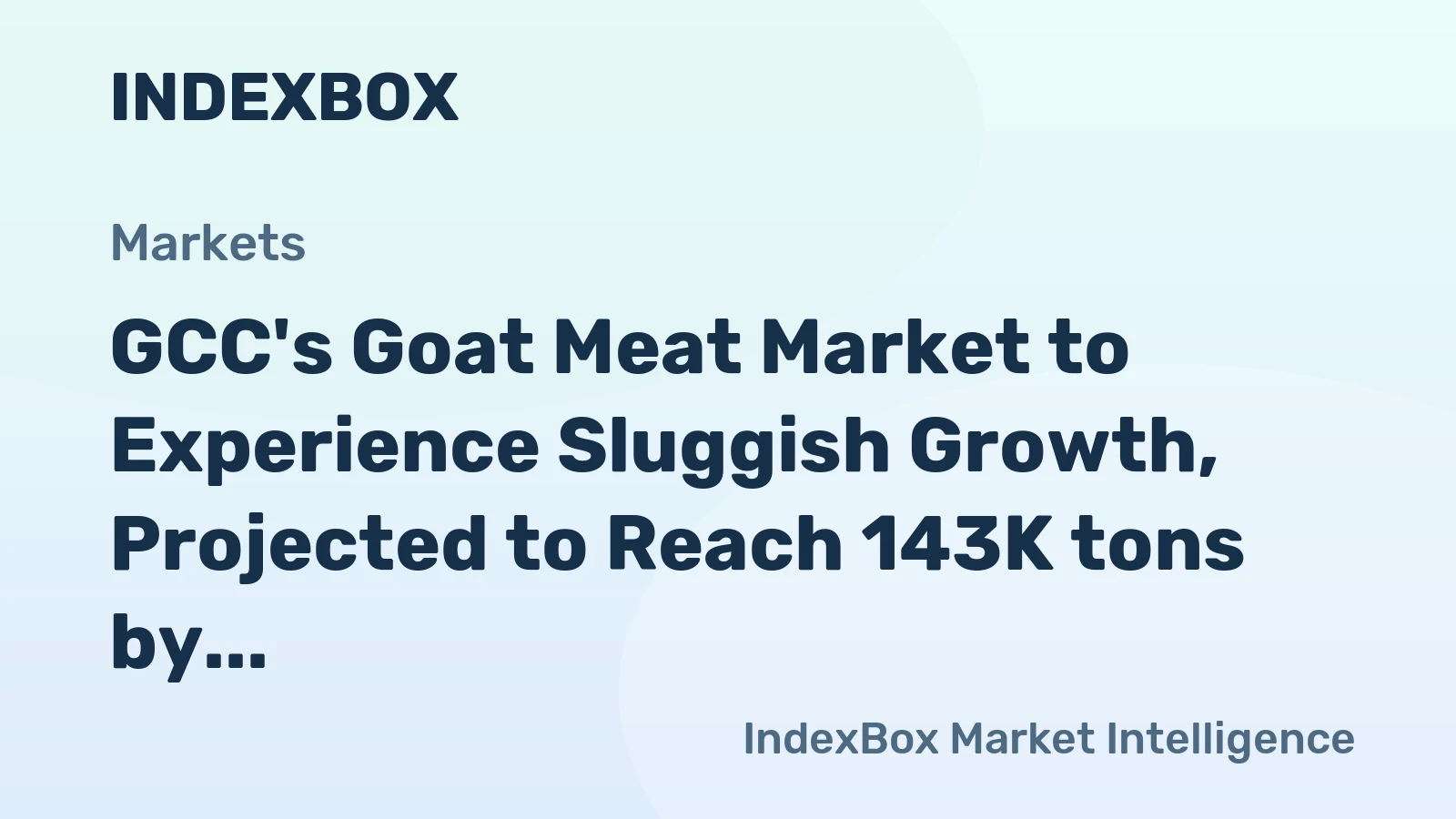GCC's Goat Meat Market to Experience Sluggish Growth, Projected to Reach 143K tons by 2035