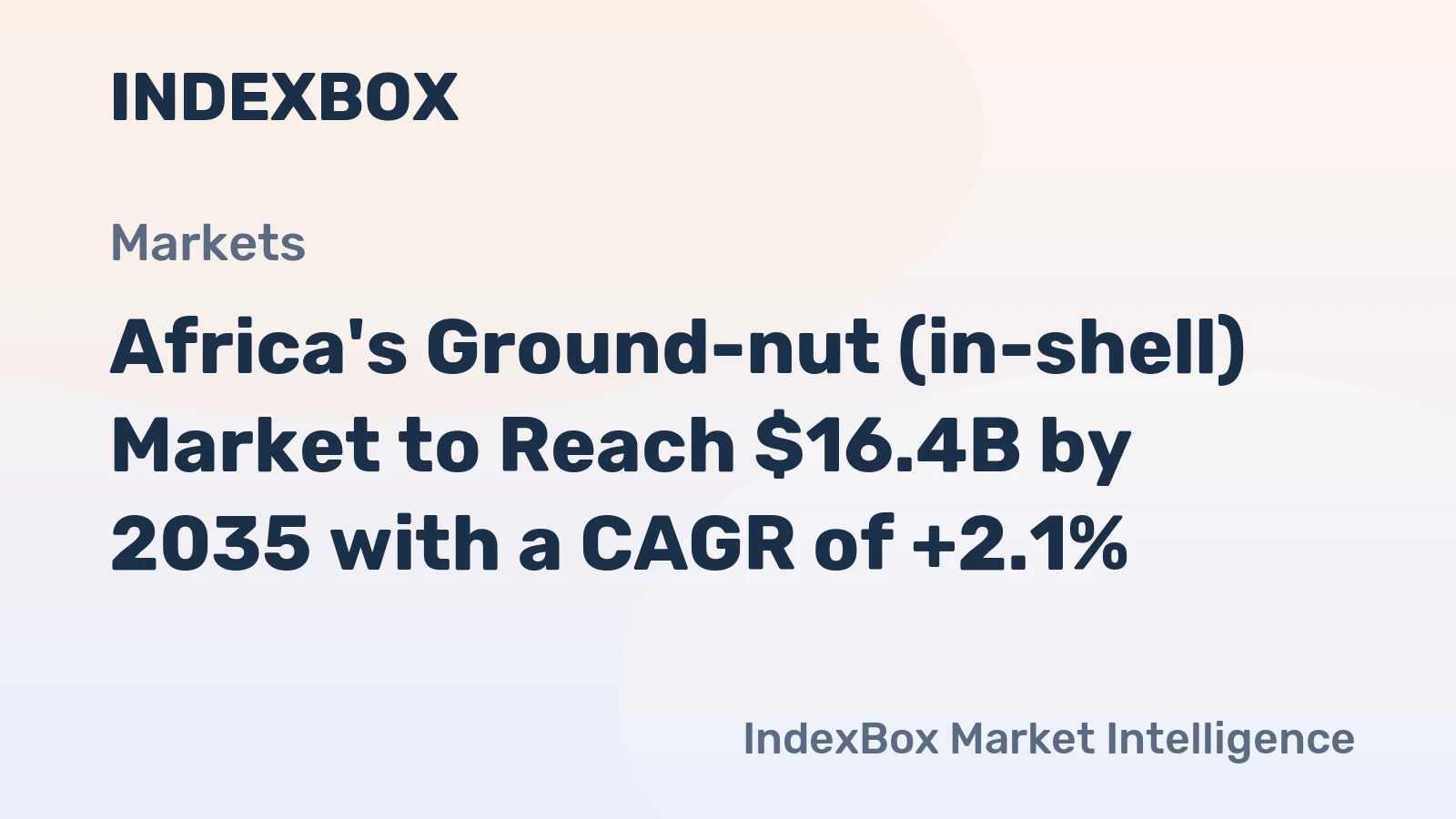 Africa's Ground-nut (in-shell) Market to Reach $16.4B by 2035 with a CAGR of +2.1%