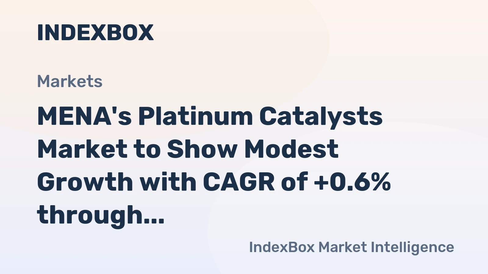 MENA's Platinum Catalysts Market to Show Modest Growth with CAGR of +0.6% through 2035