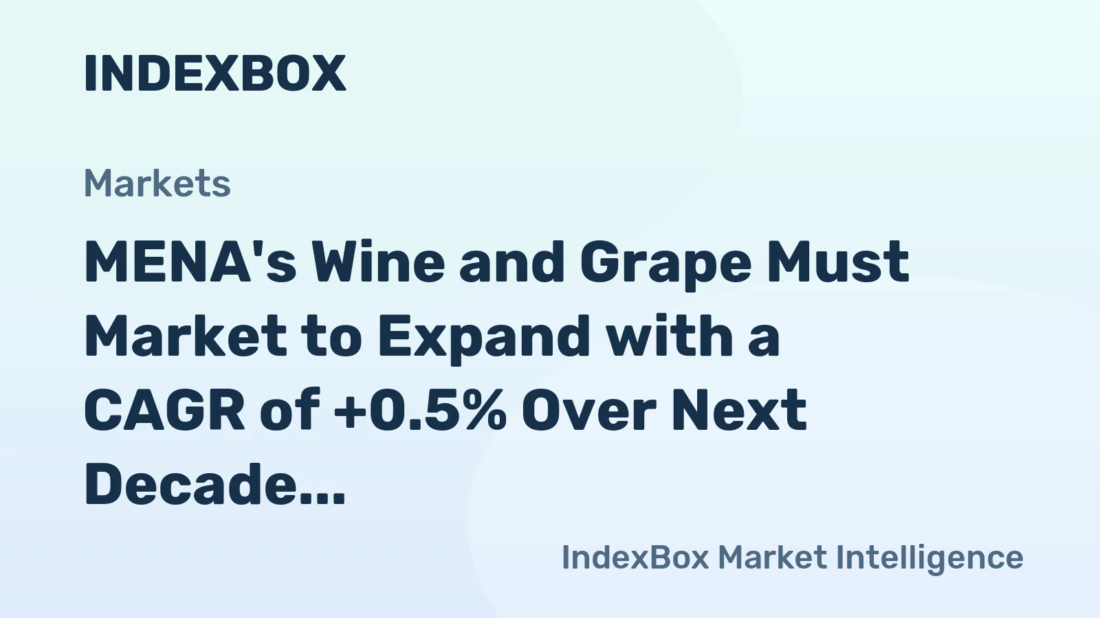 MENA's Wine and Grape Must Market to Expand with a CAGR of +0.5% Over Next Decade
