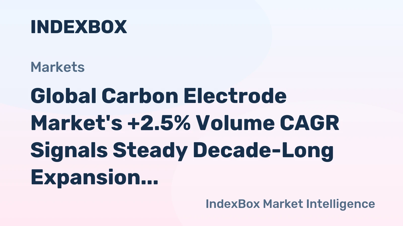 Global Carbon Electrode Market's +2.5% Volume CAGR Signals Steady Decade-Long Expansion