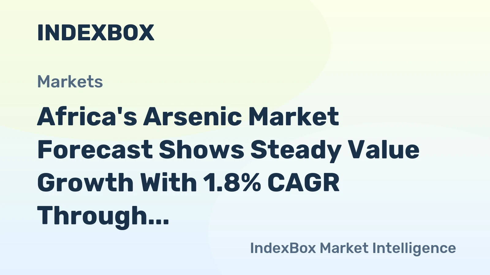 Africa's Arsenic Market Forecast Shows Steady Value Growth With 1.8% CAGR Through 2035
