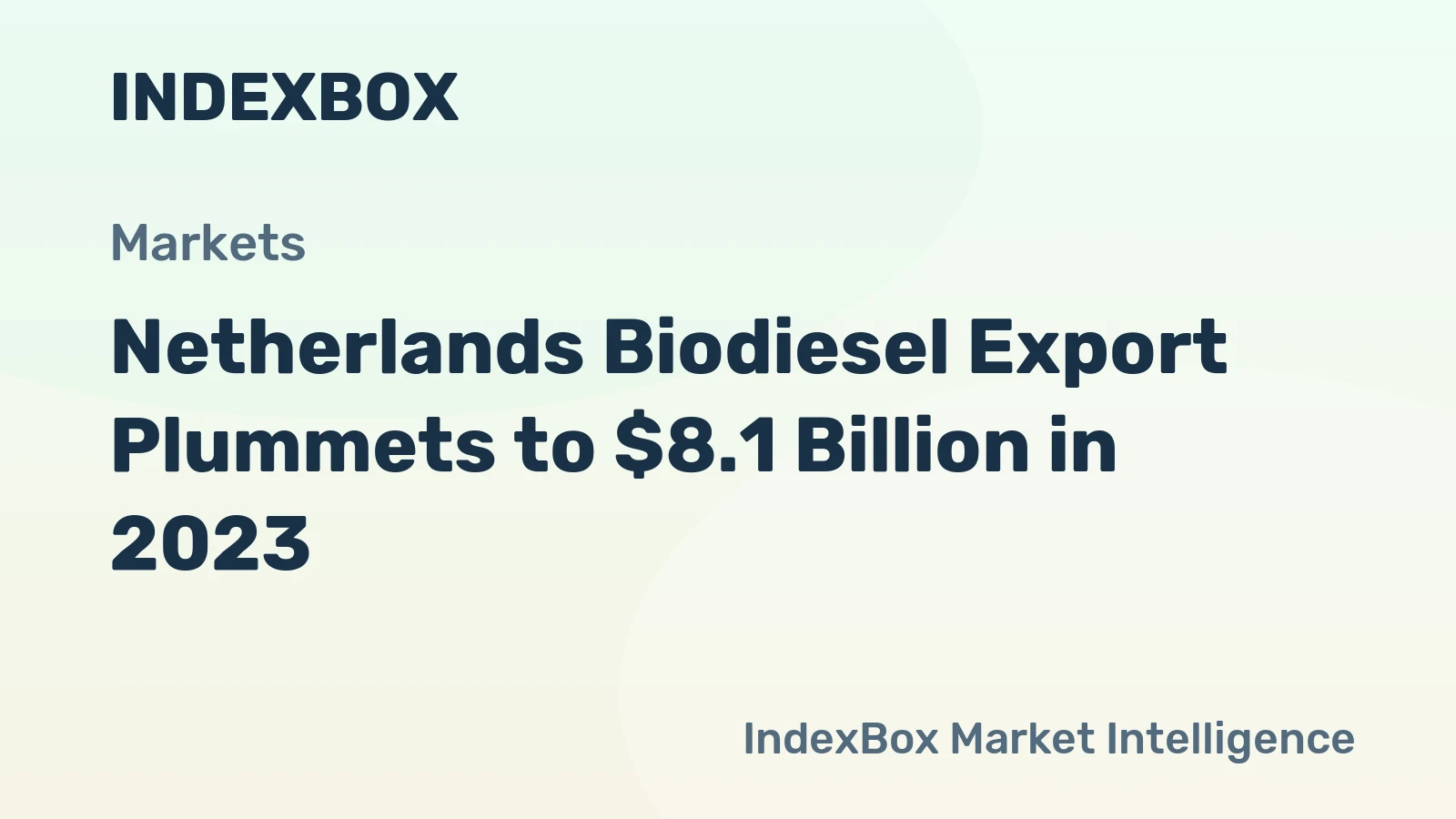 Netherlands Biodiesel Export Plummets to $8.1 Billion in 2023