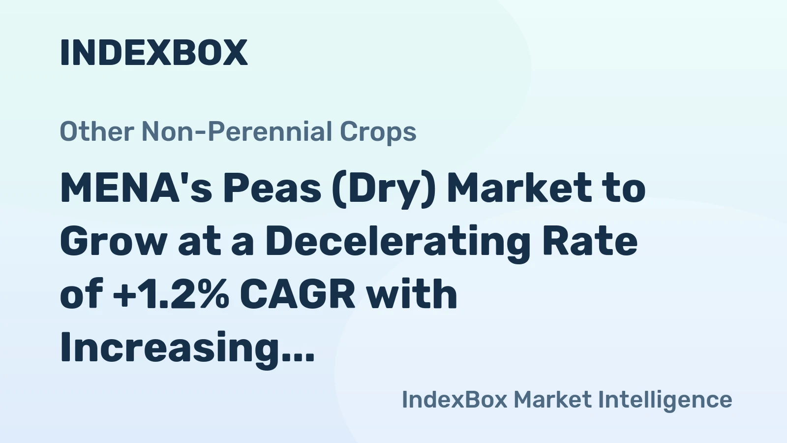 MENA's Peas (Dry) Market to Grow at a Decelerating Rate of +1.2% CAGR with Increasing Demand