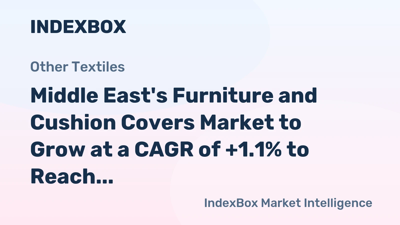 Middle East's Furniture and Cushion Covers Market to Grow at a CAGR of +1.1% to Reach $7.1B by 2035
