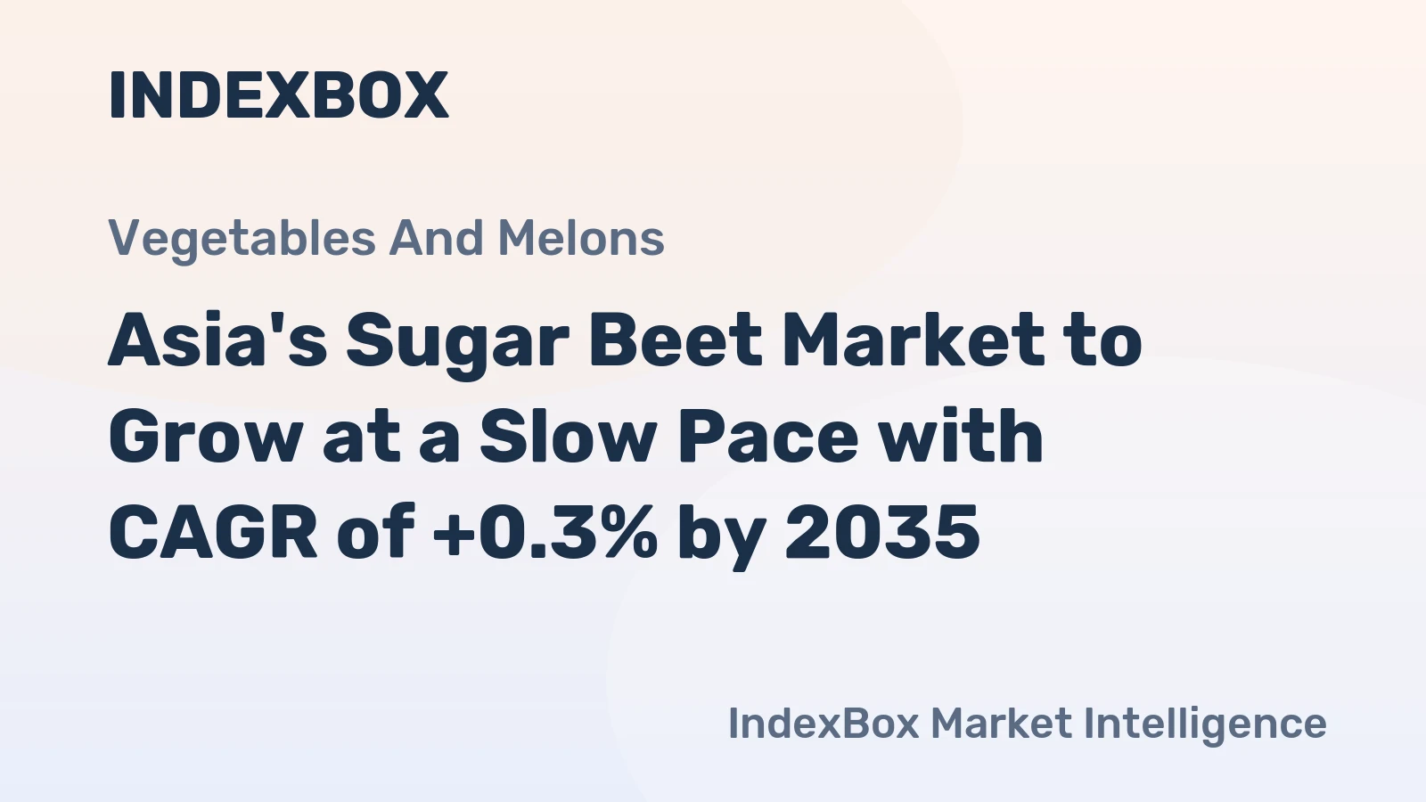 Asia's Sugar Beet Market to Grow at a Slow Pace with CAGR of +0.3% by 2035