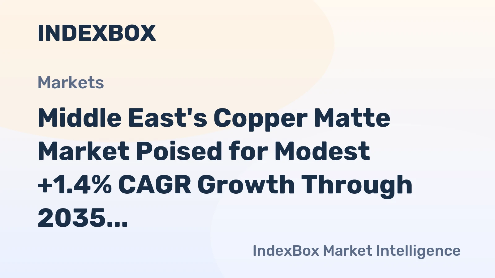 Middle East's Copper Matte Market Poised for Modest +1.4% CAGR Growth Through 2035