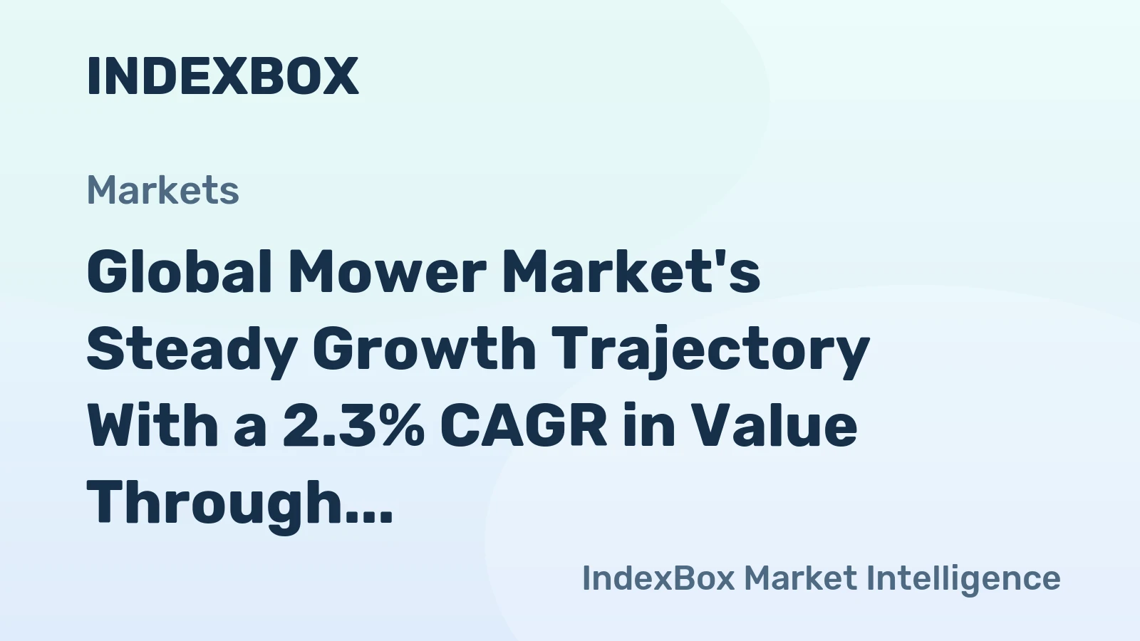 Global Mower Market's Steady Growth Trajectory With a 2.3% CAGR in Value Through 2035