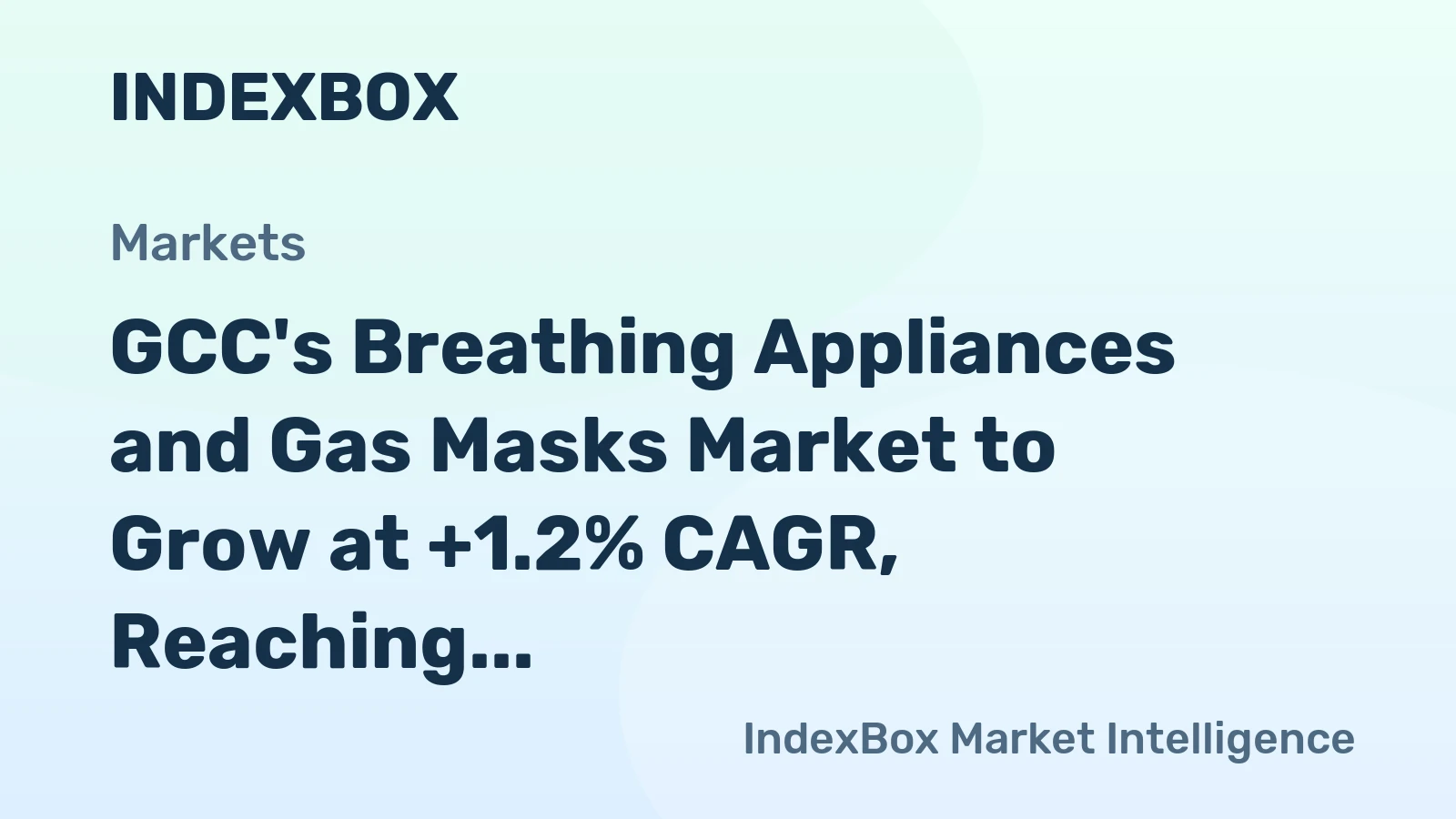 GCC's Breathing Appliances and Gas Masks Market to Grow at +1.2% CAGR, Reaching $163M by 2035