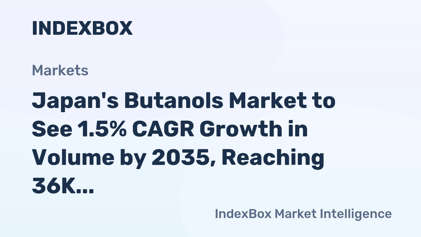 Japan's Butanols Market to See 1.5% CAGR Growth in Volume by 2035, Reaching 36K Tons