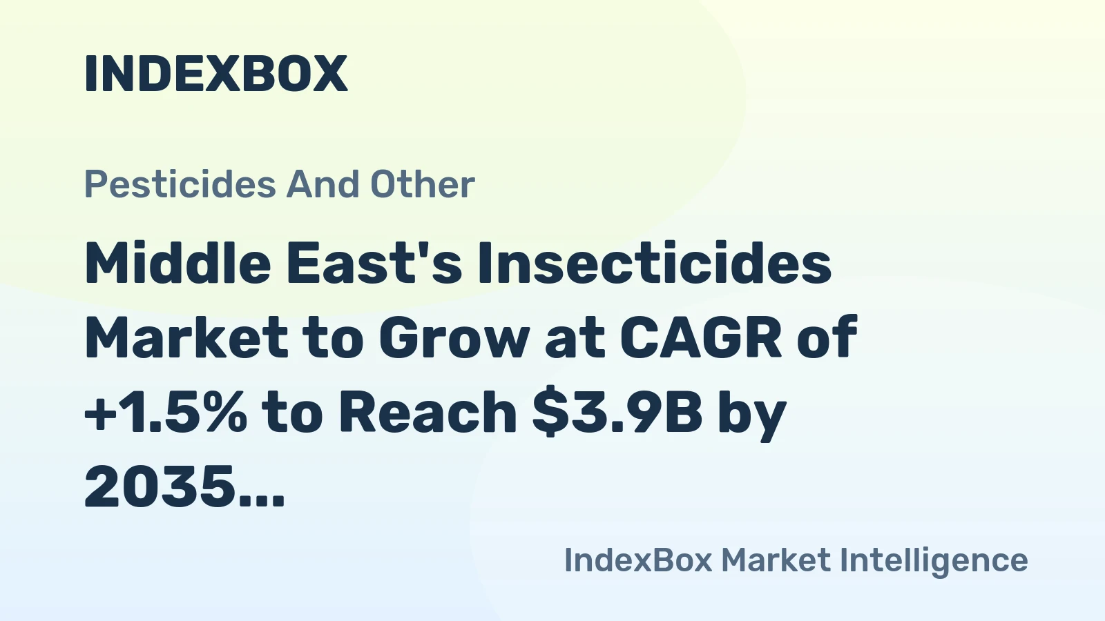 Middle East's Insecticides Market to Grow at CAGR of +1.5% to Reach $3.9B by 2035