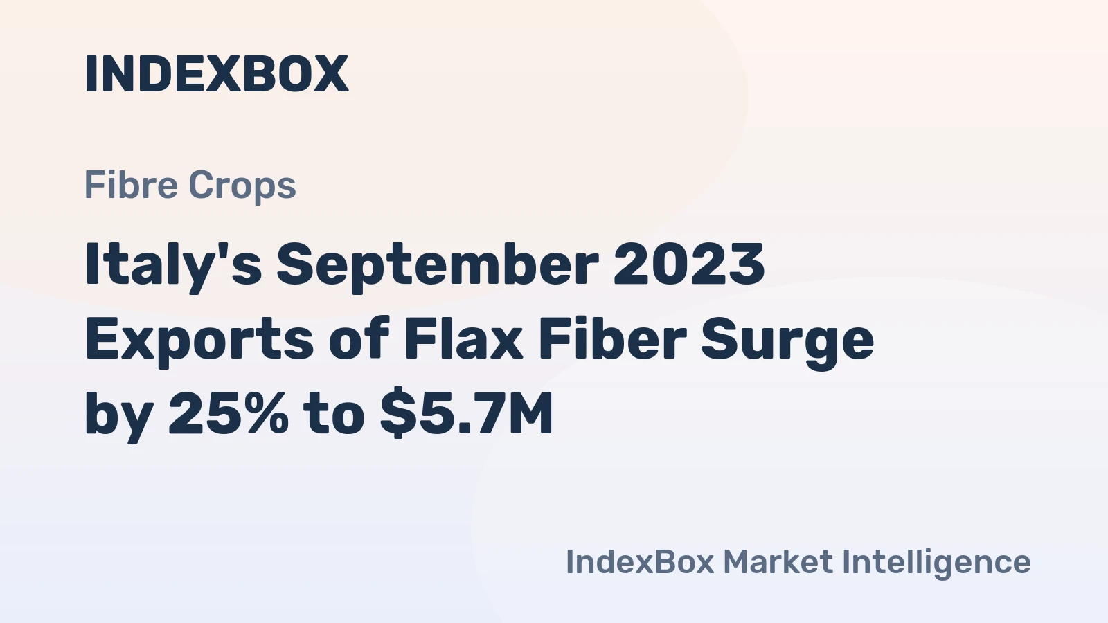 Italy's September 2023 Exports of Flax Fiber Surge by 25% to $5.7M