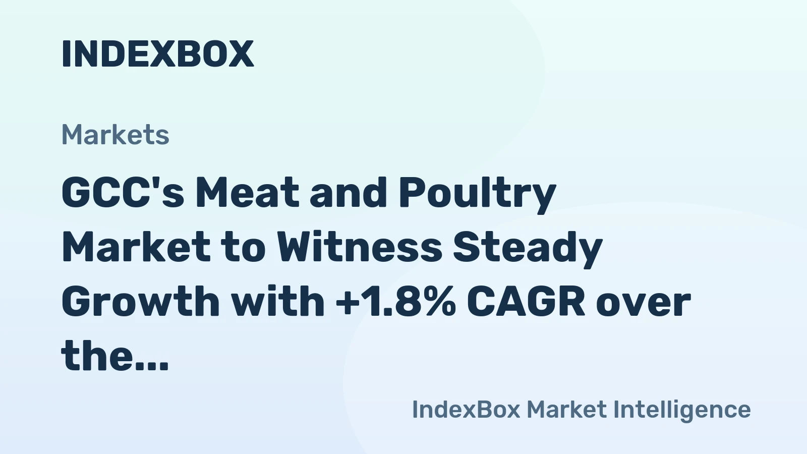GCC's Meat and Poultry Market to Witness Steady Growth with +1.8% CAGR over the Next Decade