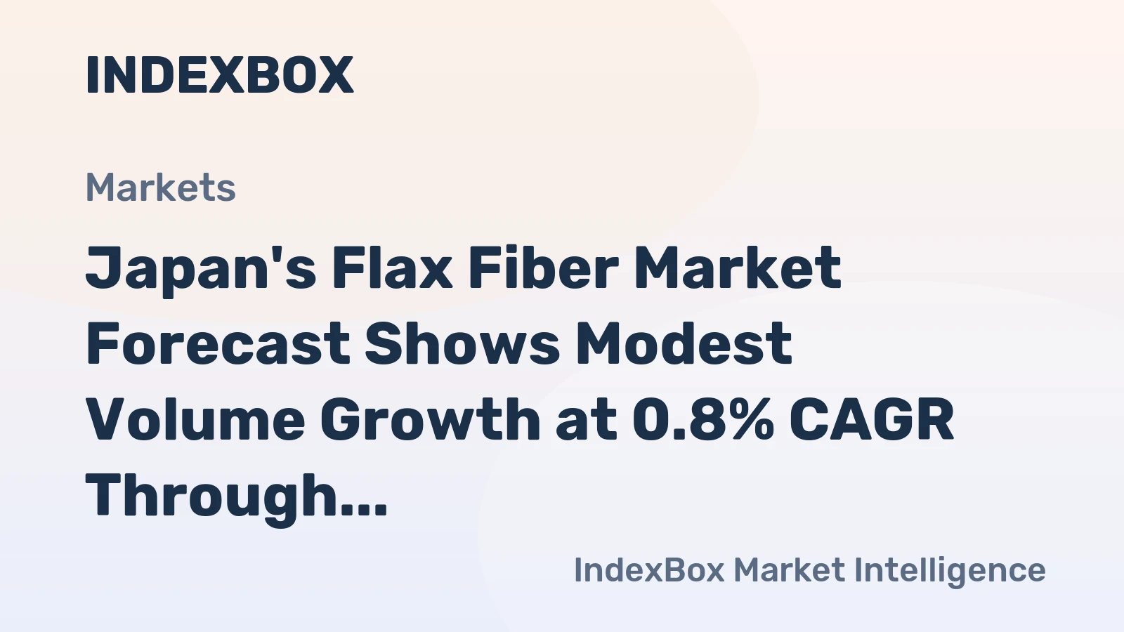 Japan's Flax Fiber Market Forecast Shows Modest Volume Growth at 0.8% CAGR Through 2035