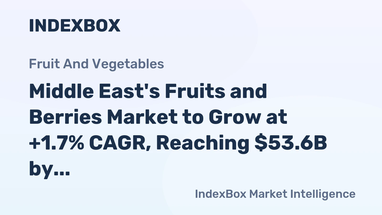 Middle East's Fruits and Berries Market to Grow at +1.7% CAGR, Reaching $53.6B by 2035