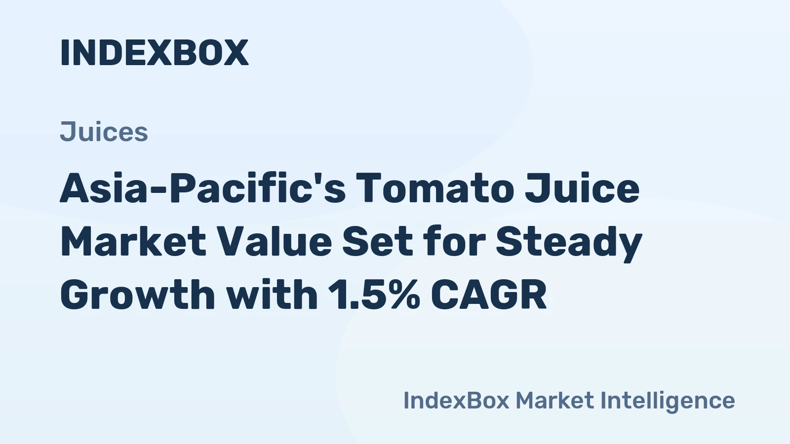 Asia-Pacific's Tomato Juice Market Value Set for Steady Growth with 1.5% CAGR