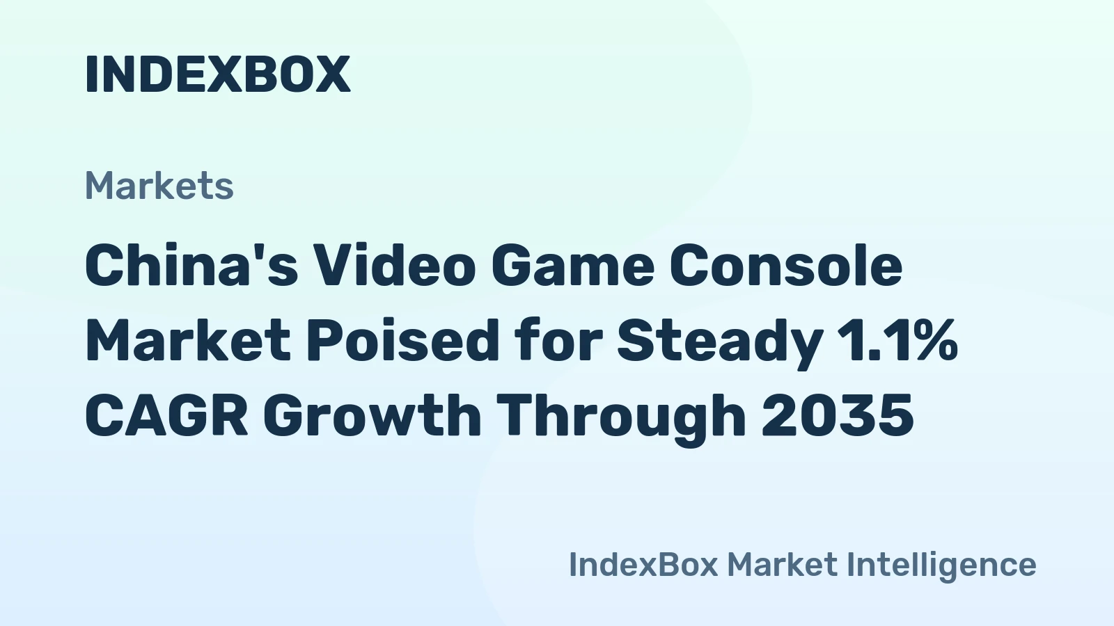 China's Video Game Console Market Poised for Steady 1.1% CAGR Growth Through 2035