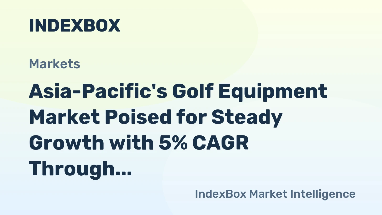 Asia-Pacific's Golf Equipment Market Poised for Steady Growth with 5% CAGR Through 2035