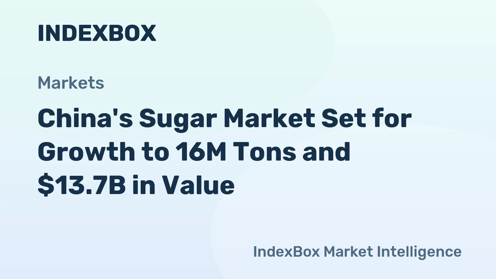 China's Sugar Market Set for Growth to 16M Tons and $13.7B in Value