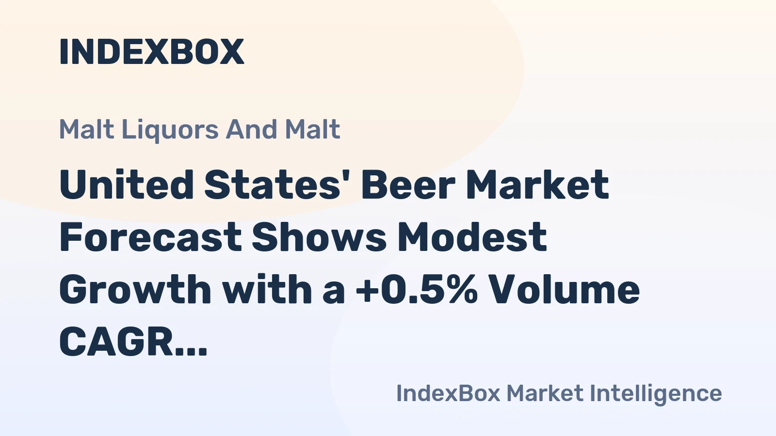 United States' Beer Market Forecast Shows Modest Growth with a +0.5% Volume CAGR