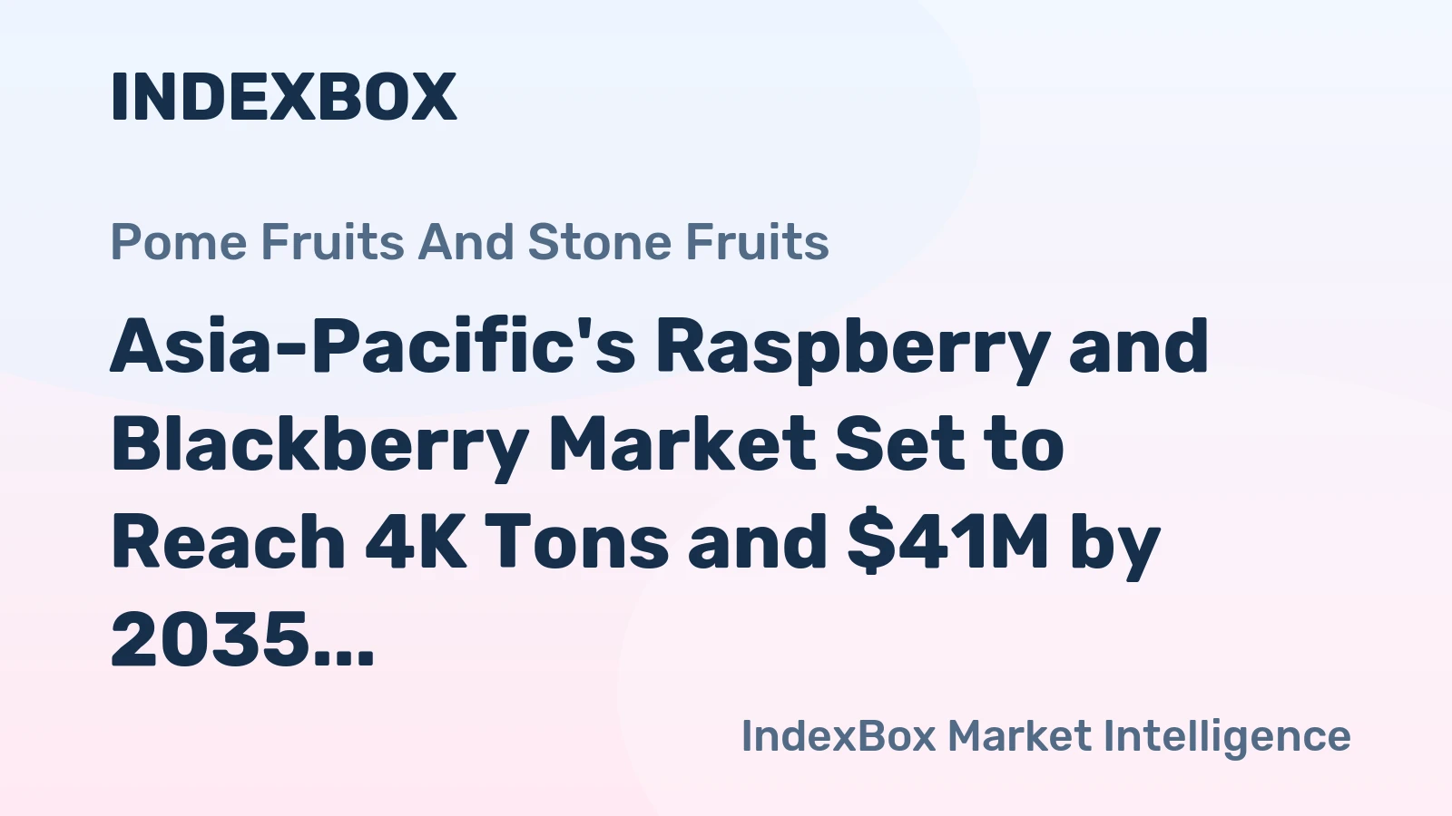 Asia-Pacific's Raspberry and Blackberry Market Set to Reach 4K Tons and $41M by 2035