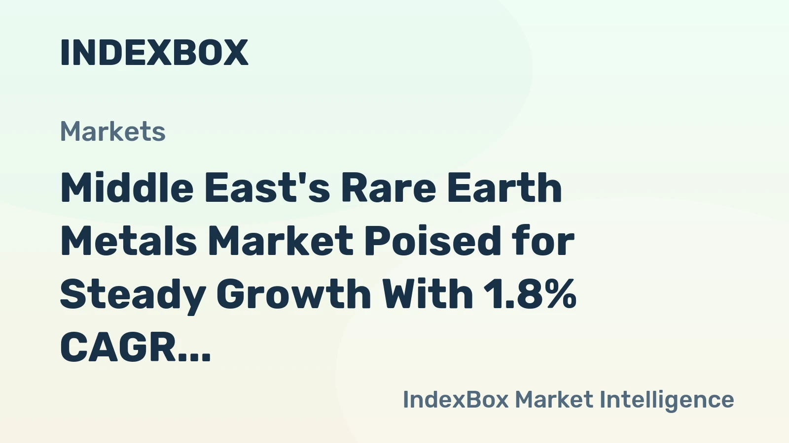 Middle East's Rare Earth Metals Market Poised for Steady Growth With 1.8% CAGR Through 2035