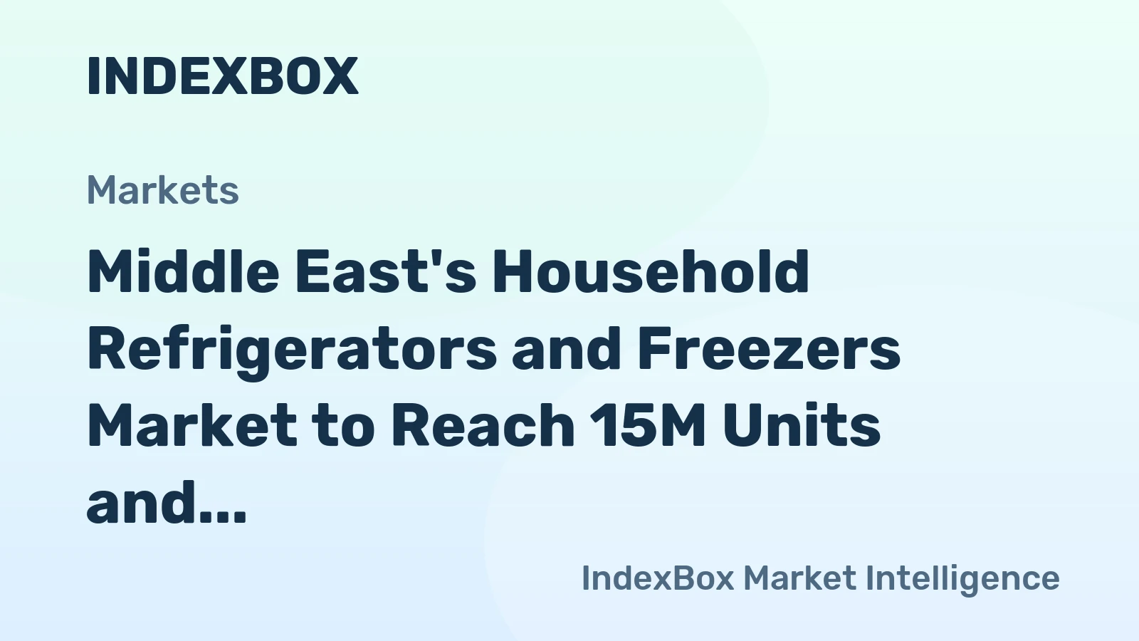 Middle East's Household Refrigerators and Freezers Market to Reach 15M Units and $8.5B by 2035