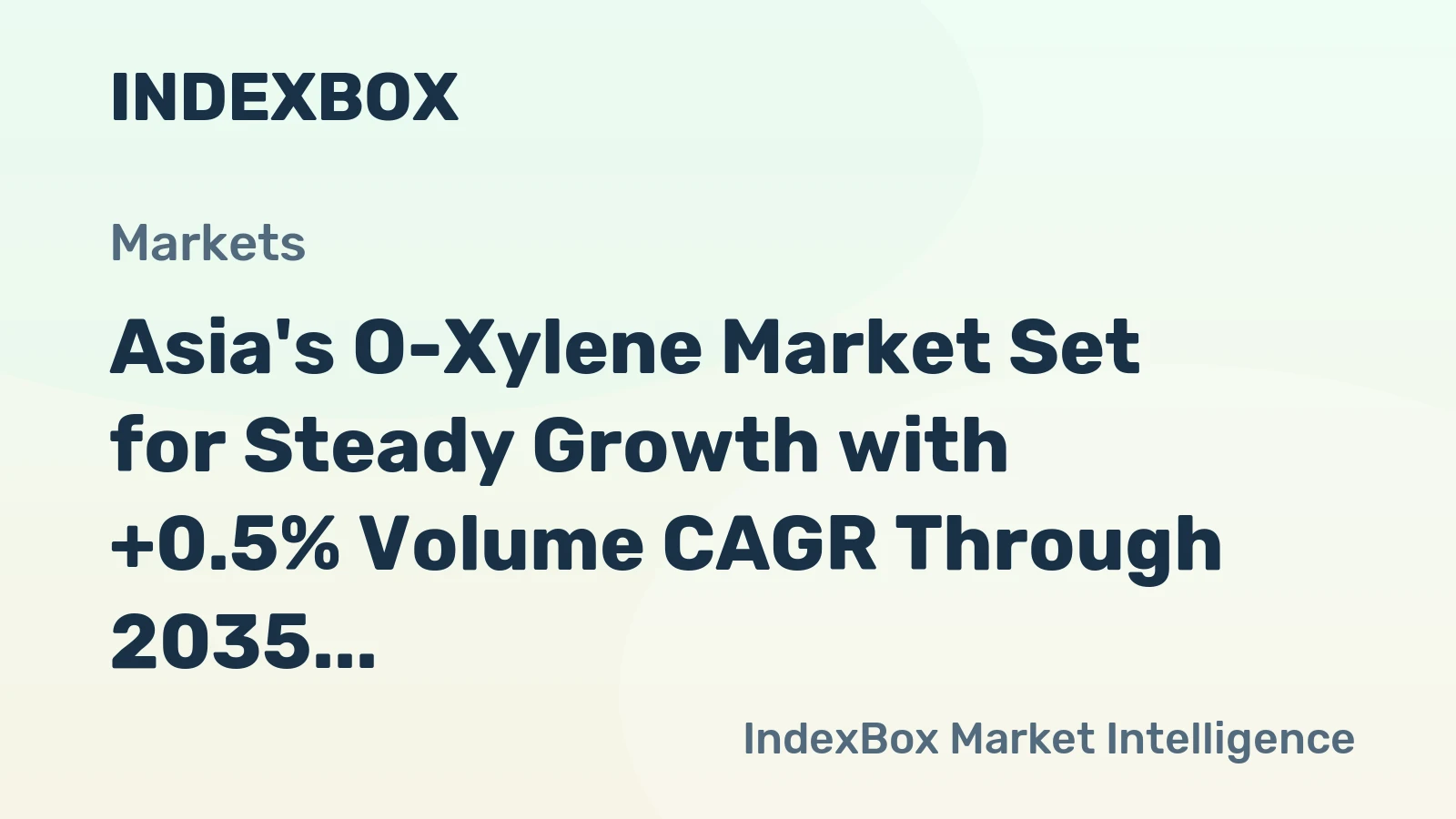 Asia's O-Xylene Market Set for Steady Growth with +0.5% Volume CAGR Through 2035
