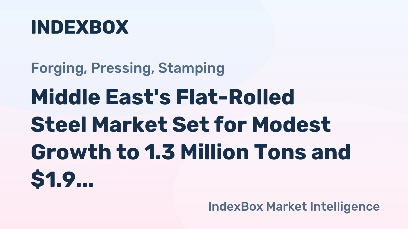 Middle East's Flat-Rolled Steel Market Set for Modest Growth to 1.3 Million Tons and $1.9 Billion