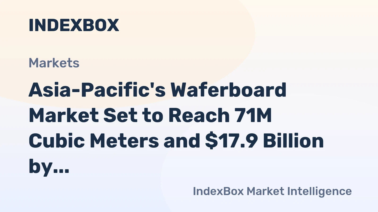 Asia-Pacific's Waferboard Market Set to Reach 71M Cubic Meters and $17.9 Billion by 2035