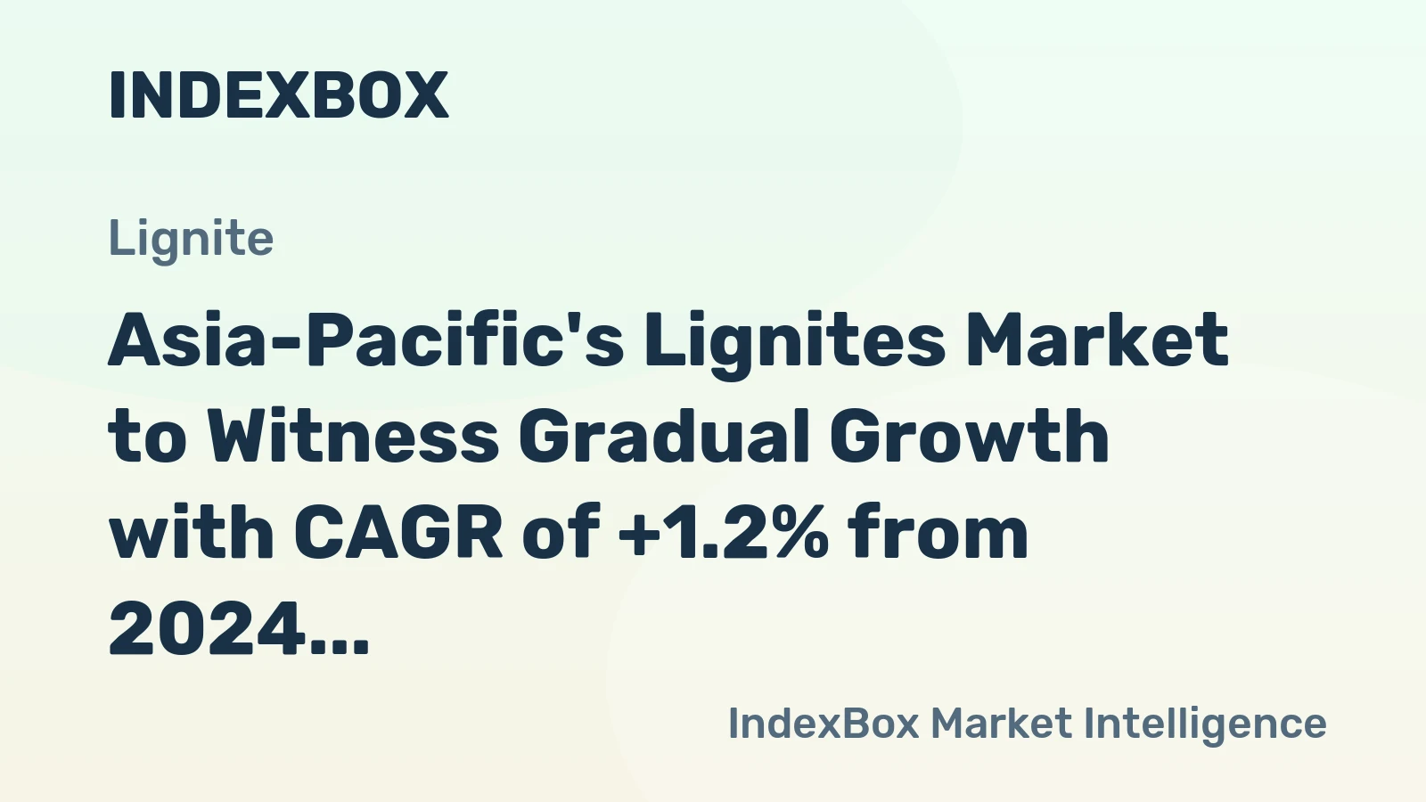Asia-Pacific's Lignites Market to Witness Gradual Growth with CAGR of +1.2% from 2024 to 2035