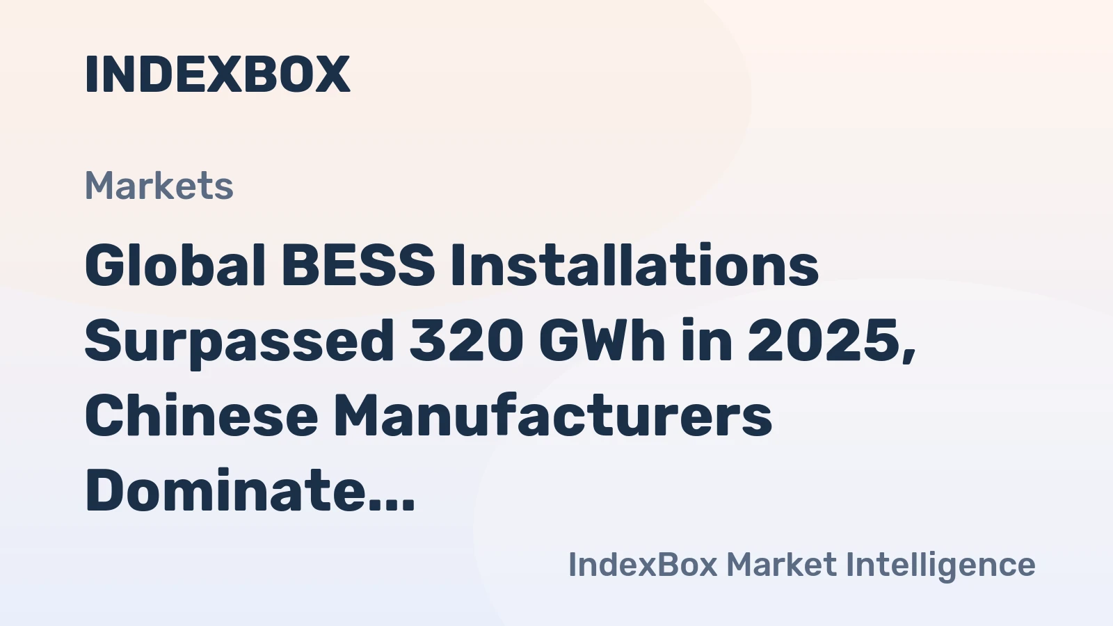 Global BESS Installations Surpassed 320 GWh in 2025, Chinese Manufacturers Dominate Top 10