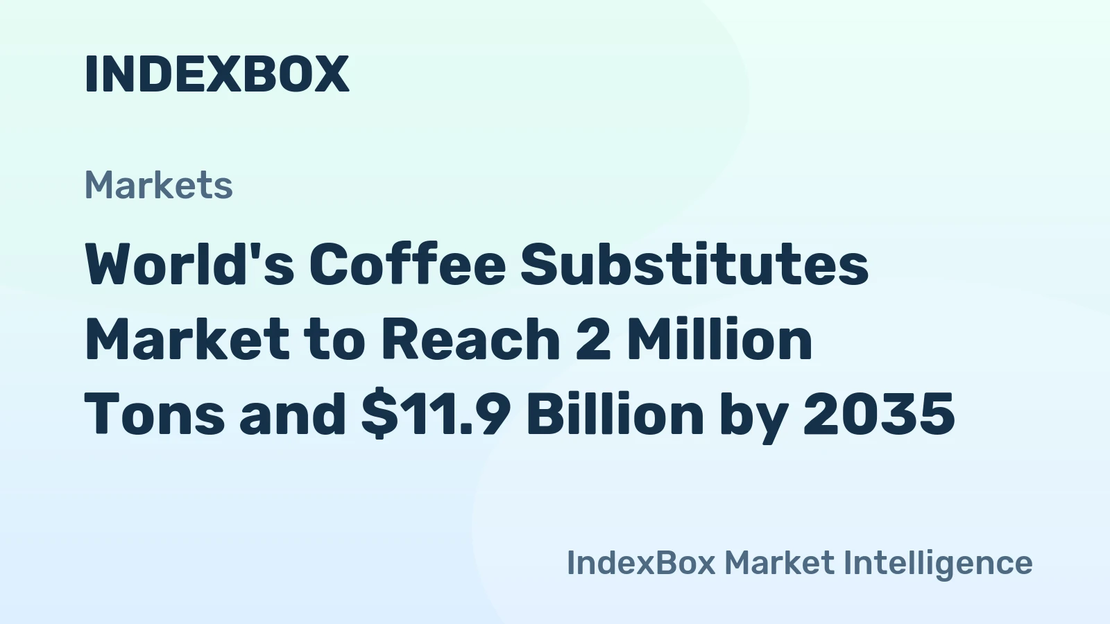 World's Coffee Substitutes Market to Reach 2 Million Tons and $11.9 Billion by 2035