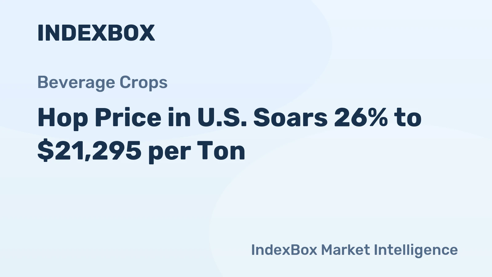 Hop Price in U.S. Soars 26% to $21,295 per Ton