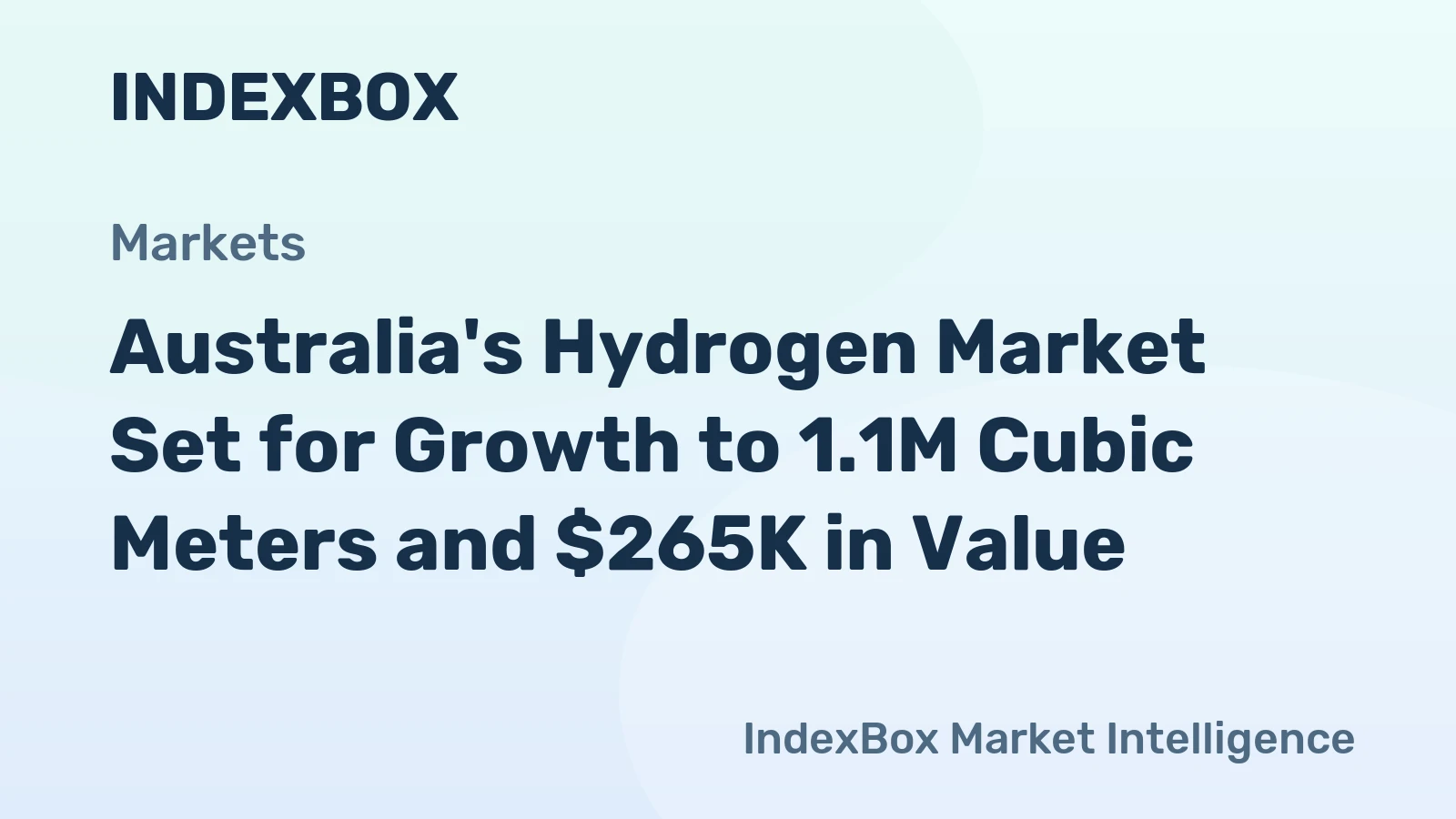 Australia's Hydrogen Market Set for Growth to 1.1M Cubic Meters and $265K in Value